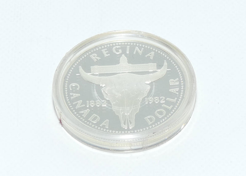 Canada 1982 | Regina 1882 - 1982 $1 Proof coin – Roundabout Antiques