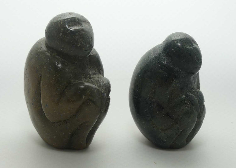 Two Carved Stone Monkeys – Roundabout Antiques