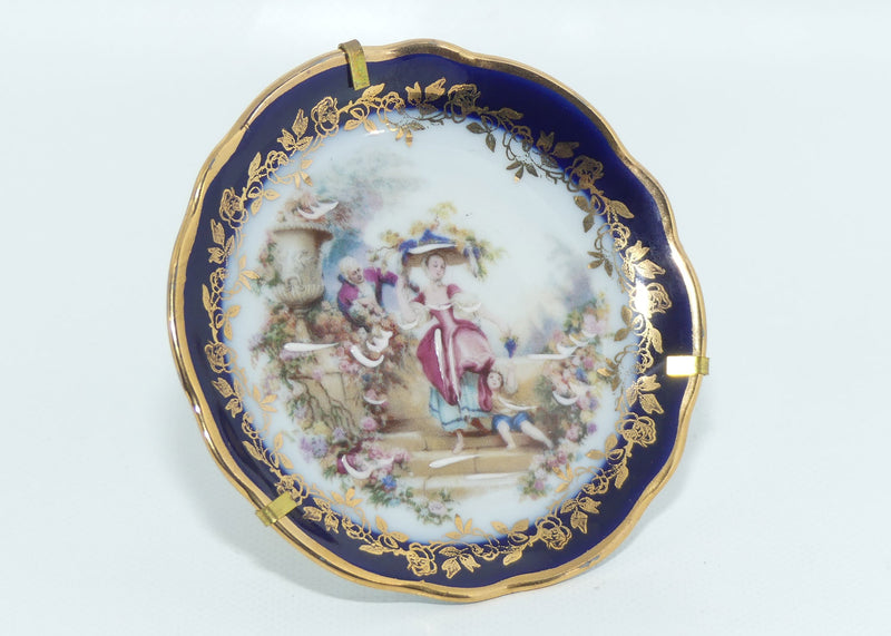 Limoges France Rehausse Main Blue Border 18th Cent Family plate in fra ...