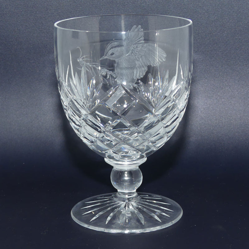 Royal Brierly Crystal engraved Goblet | Bird on Branch | signed David ...