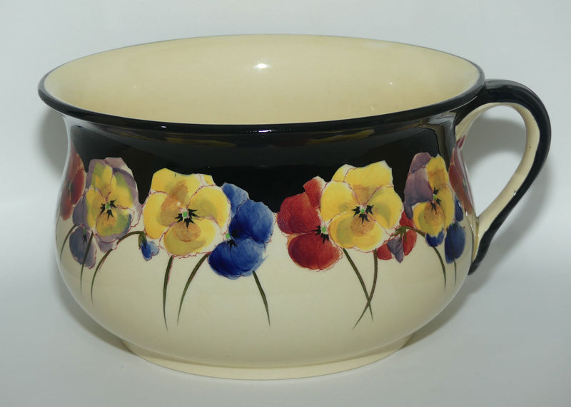 Royal Doulton Pansy | Black Border Chamber Pot D4273 – Roundabout Antiques