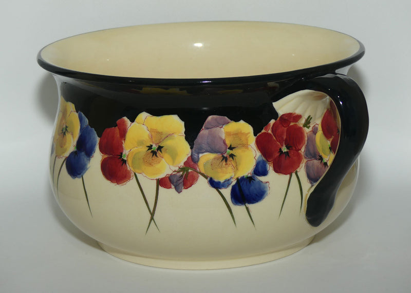 Royal Doulton Pansy | Black Border Chamber Pot D4273 – Roundabout Antiques
