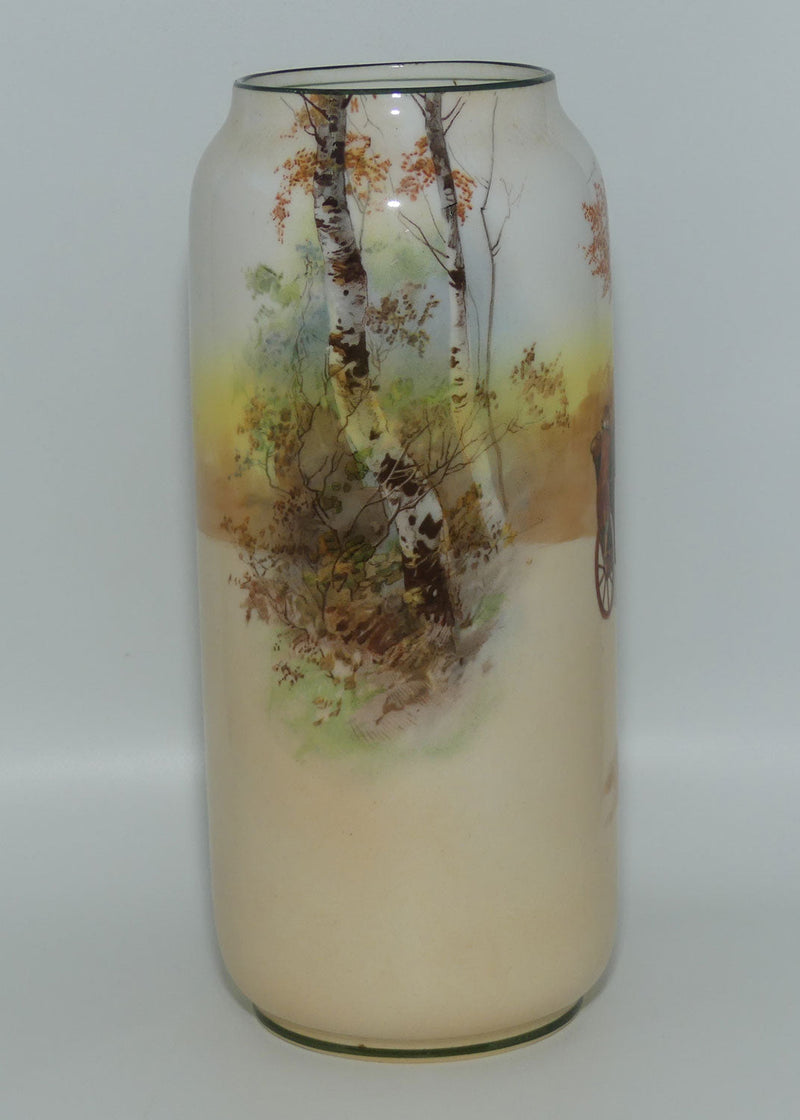 Royal Doulton Coaching Days tall cylindrical vase | Shape 1301 | E3804 ...