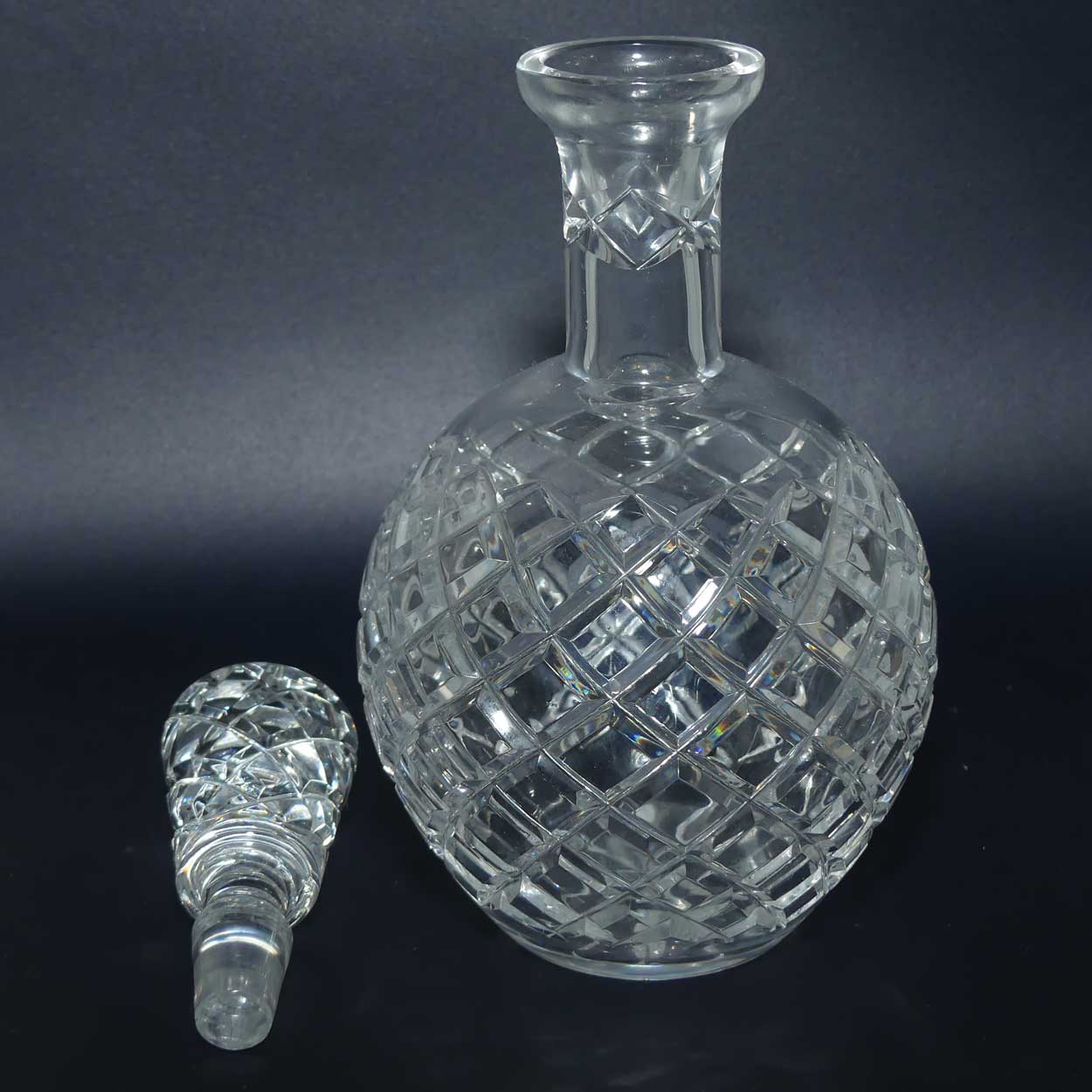 Diamond Cut Crystal small round body Liqueur decanter – Roundabout Antiques