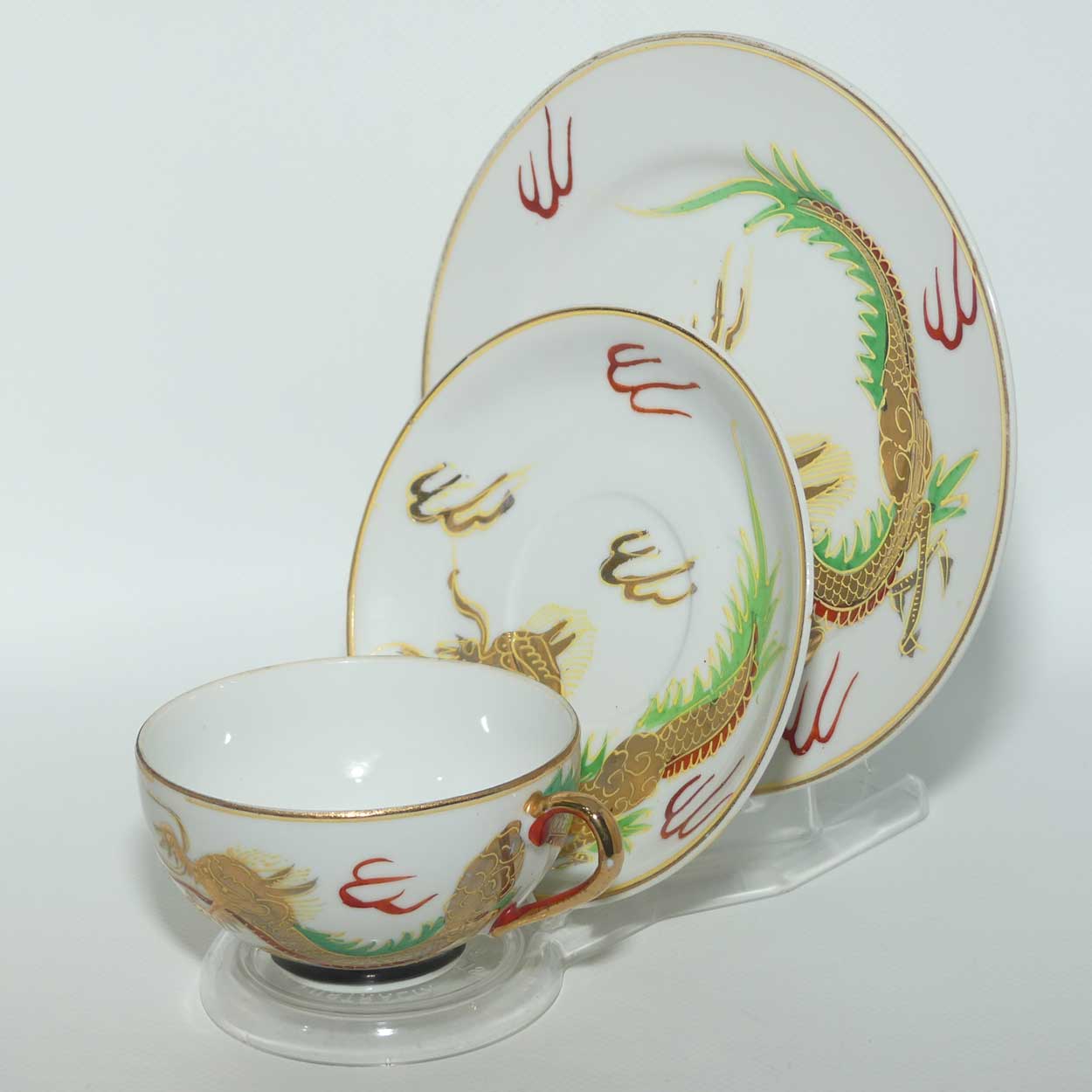 Japanese Moriage Dragonware tea trio | Geisha in Cup | #4 – Roundabout ...