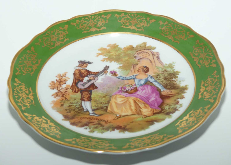 Limoges France Courting Couple plate | Green and Gilt Border | 19cm ...