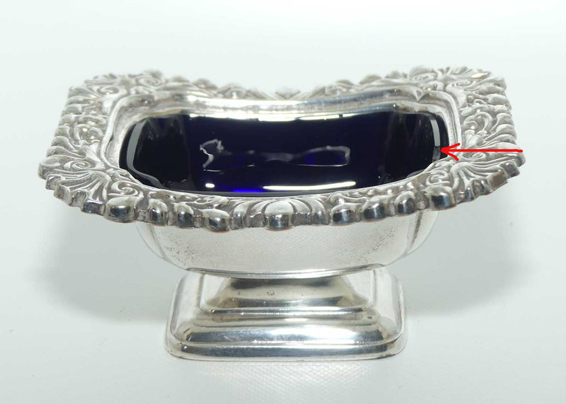 Silver Plated Master Salt cellar | Blue Glass Liner – Roundabout Antiques