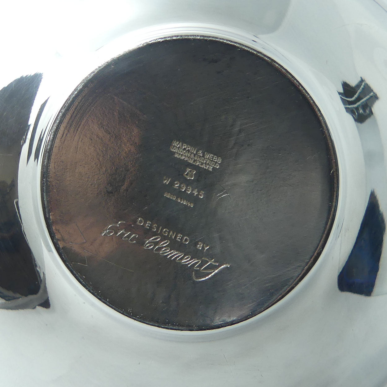 Mappin and Webb Mid Century 4 piece Silver Plated tea set by Eric Clem ...