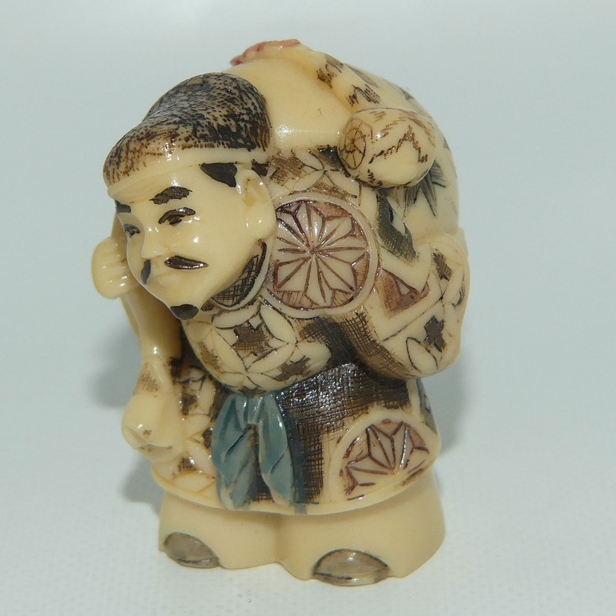 Vintage Japanese Carved Resin Netsuke | Man Carrying Sack – Roundabout ...