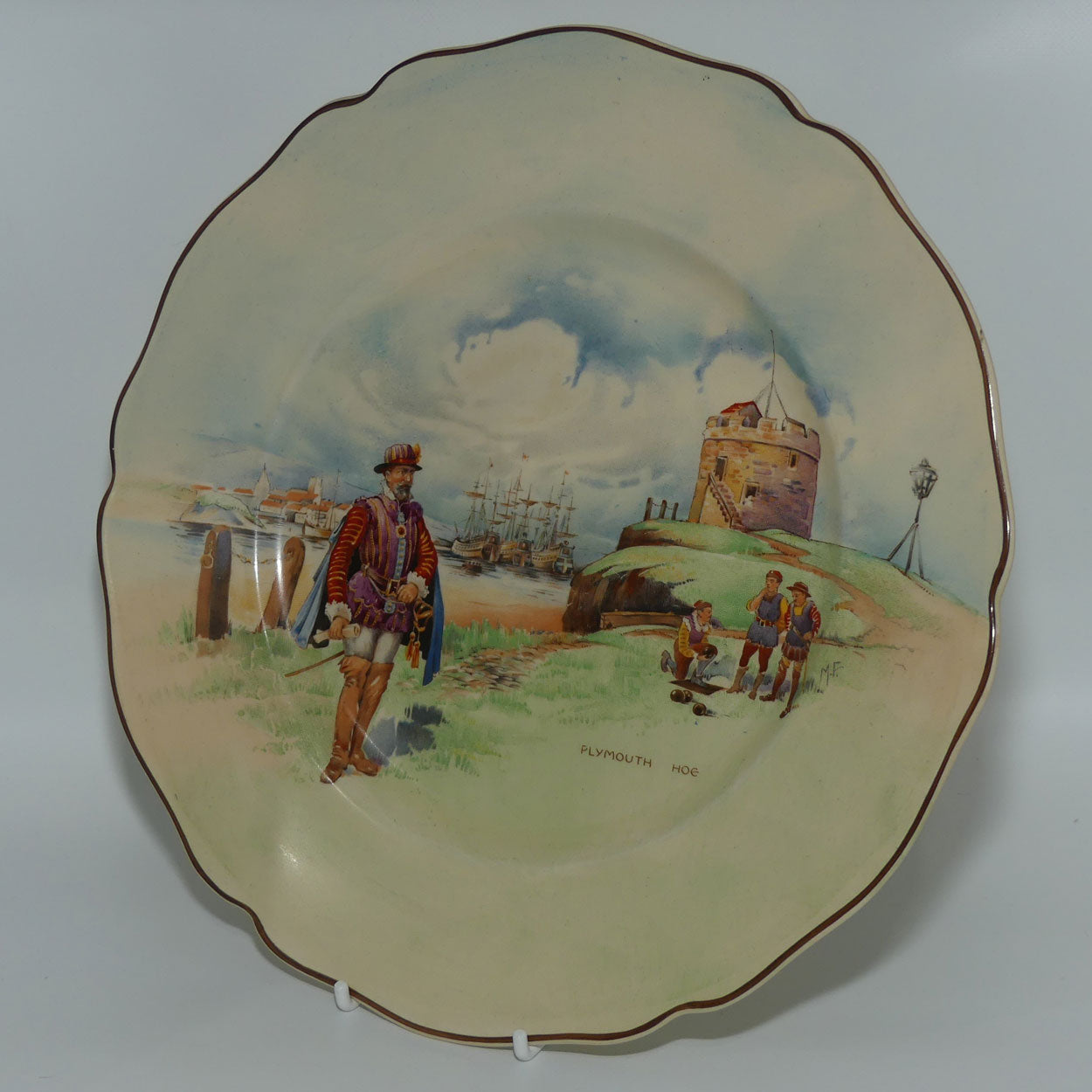 Royal Doulton Historic England plate D5940 | Sir Francis Drake at Plym ...
