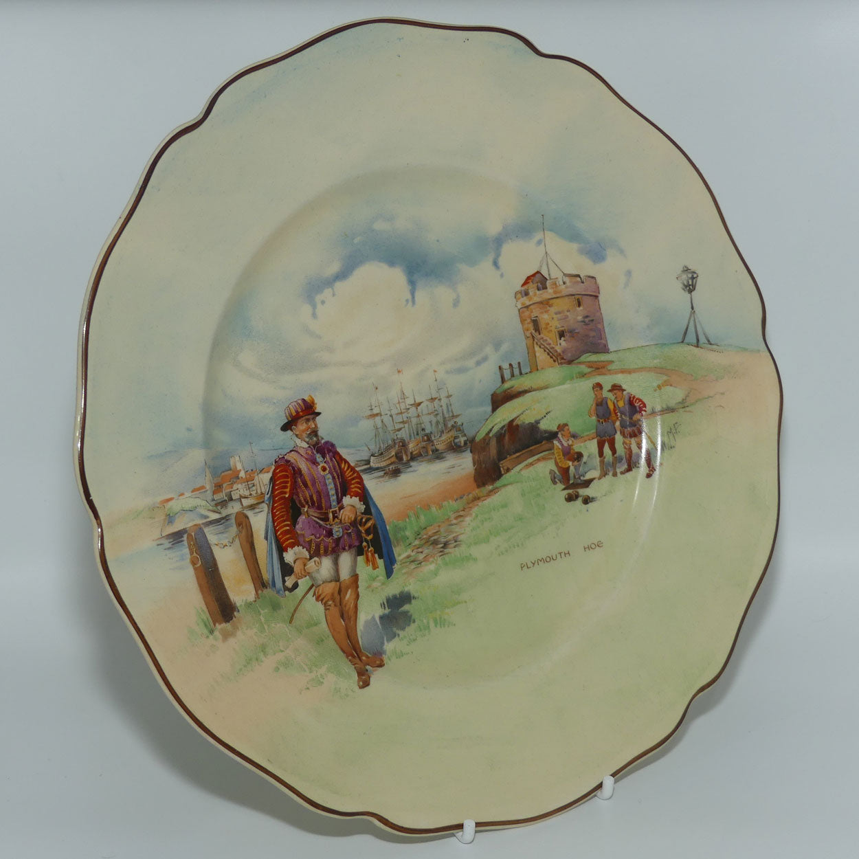 Royal Doulton Historic England plate D5940 | Sir Francis Drake at Plym ...