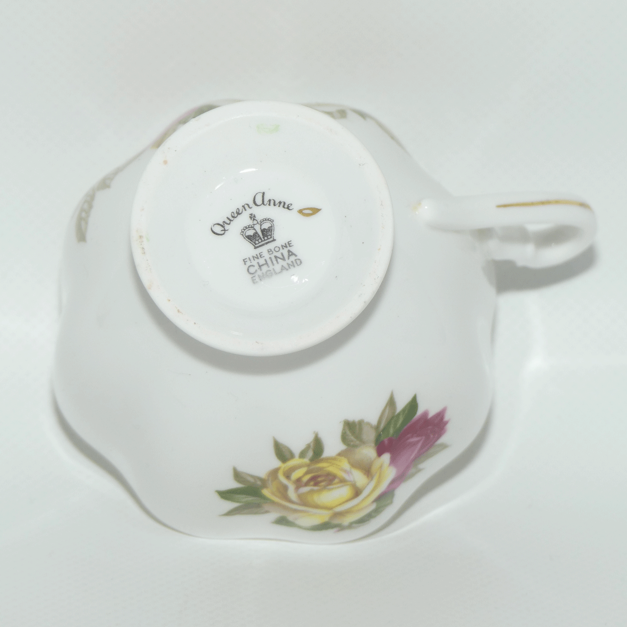 Queen Anne Bone China Blue Autumn Rose pattern trio | Aqua – Roundabout ...