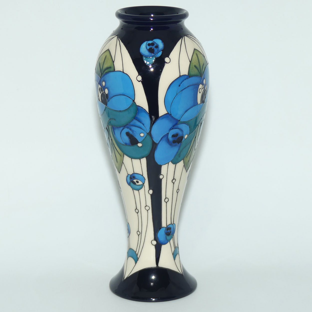 Moorcroft Pottery | Rennie Rose | Blue 75/10 vase | Rachel Bishop ...