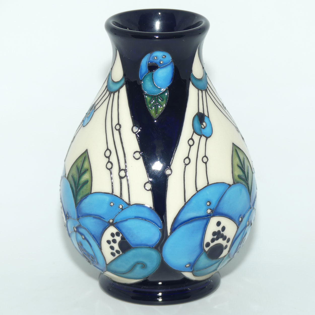 Moorcroft Pottery | Rennie Rose Blue 7/5 vase | Rachel Bishop