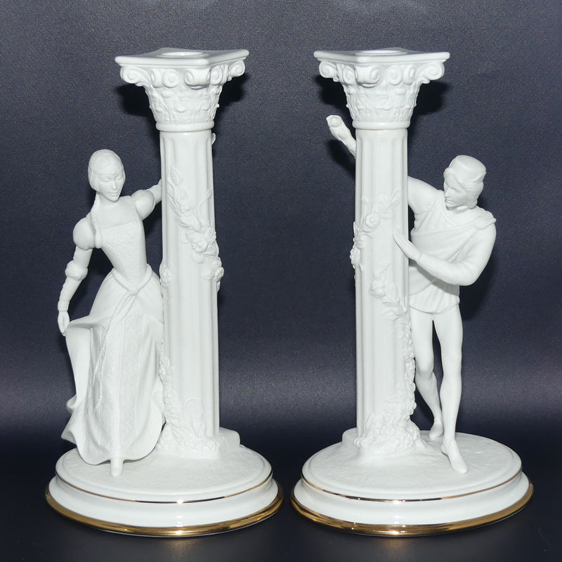 Franklin Mint | The Romeo and Juliet Porcelain Candlesticks by Stuart ...