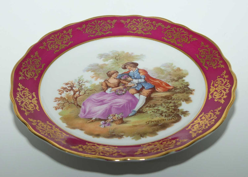 Limoges France Courting Couple plate | Rouge and Gilt Border | 19cm ...