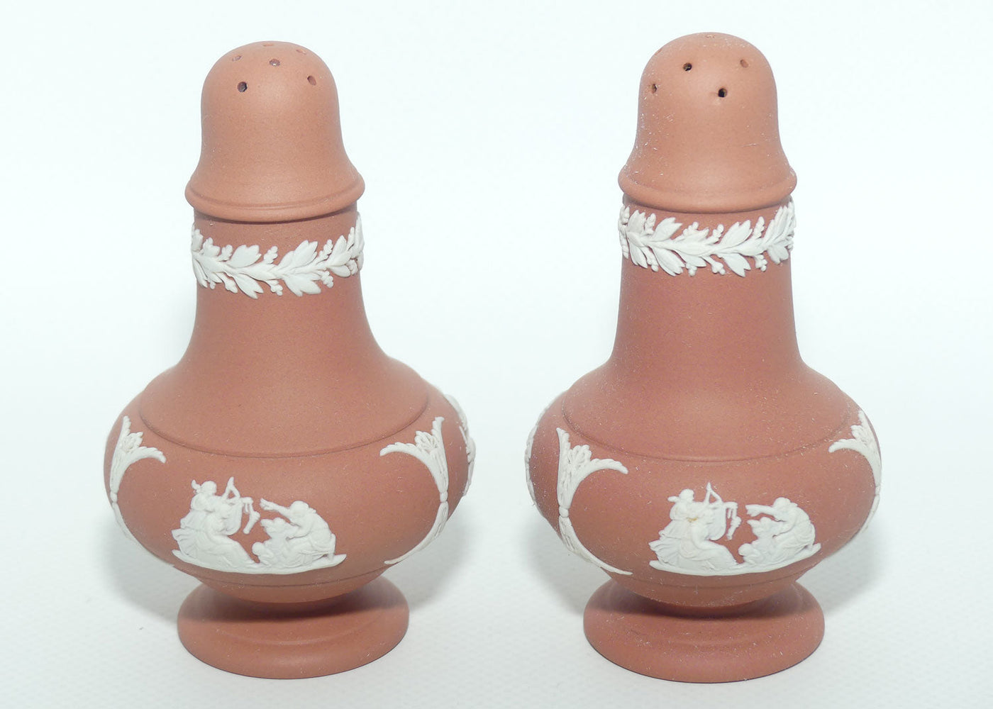 Wedgwood Jasper | White on Terracotta salt and pepper shakers ...