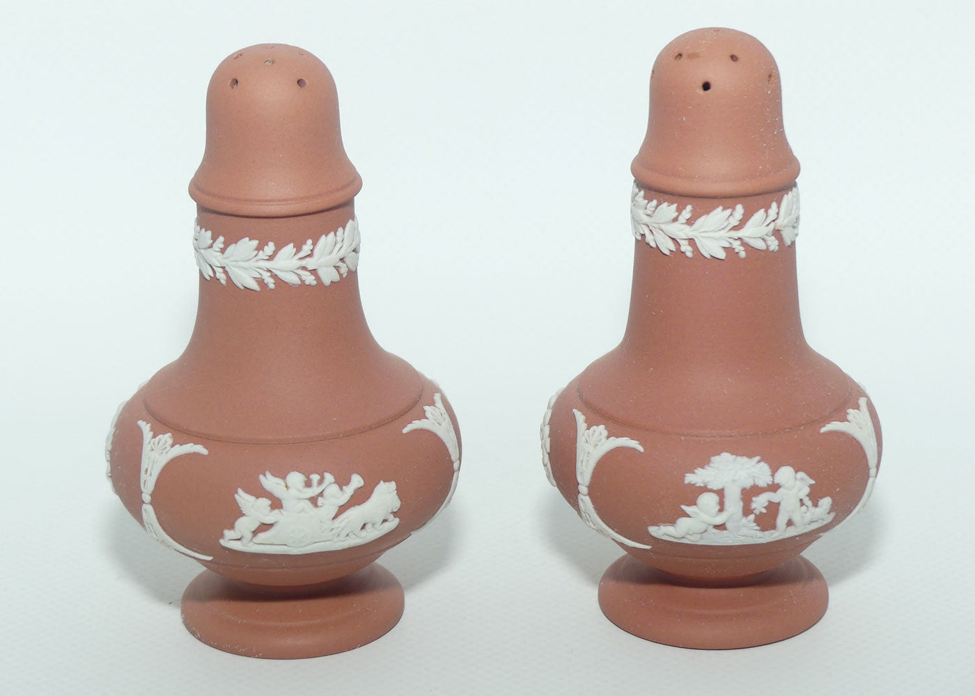 Wedgwood Jasper | White on Terracotta salt and pepper shakers ...