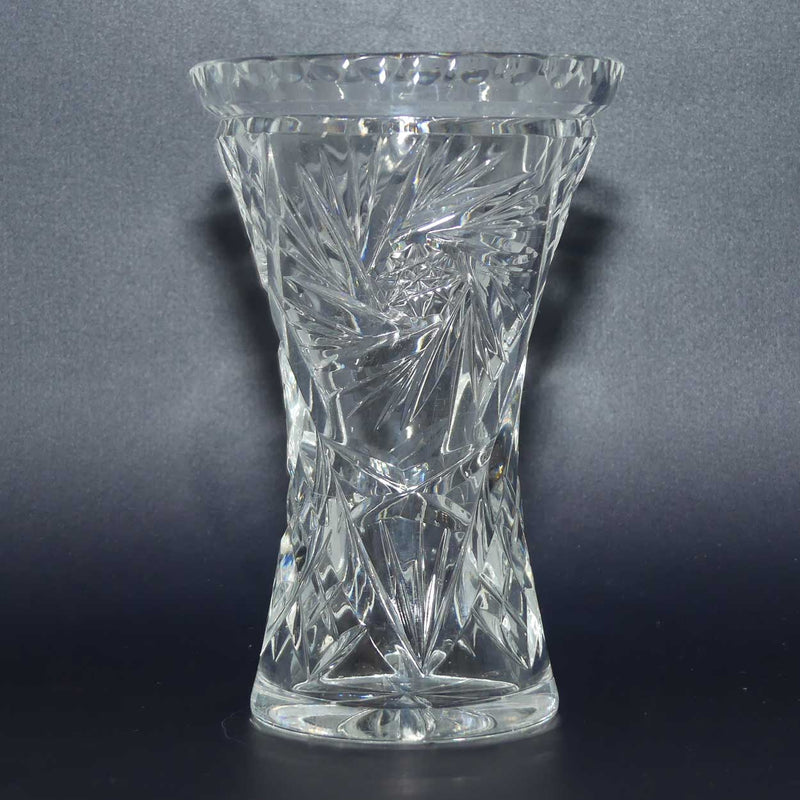 Small Pinwheel or Radial Spoke pattern crystal vase | 13.5cm tall ...