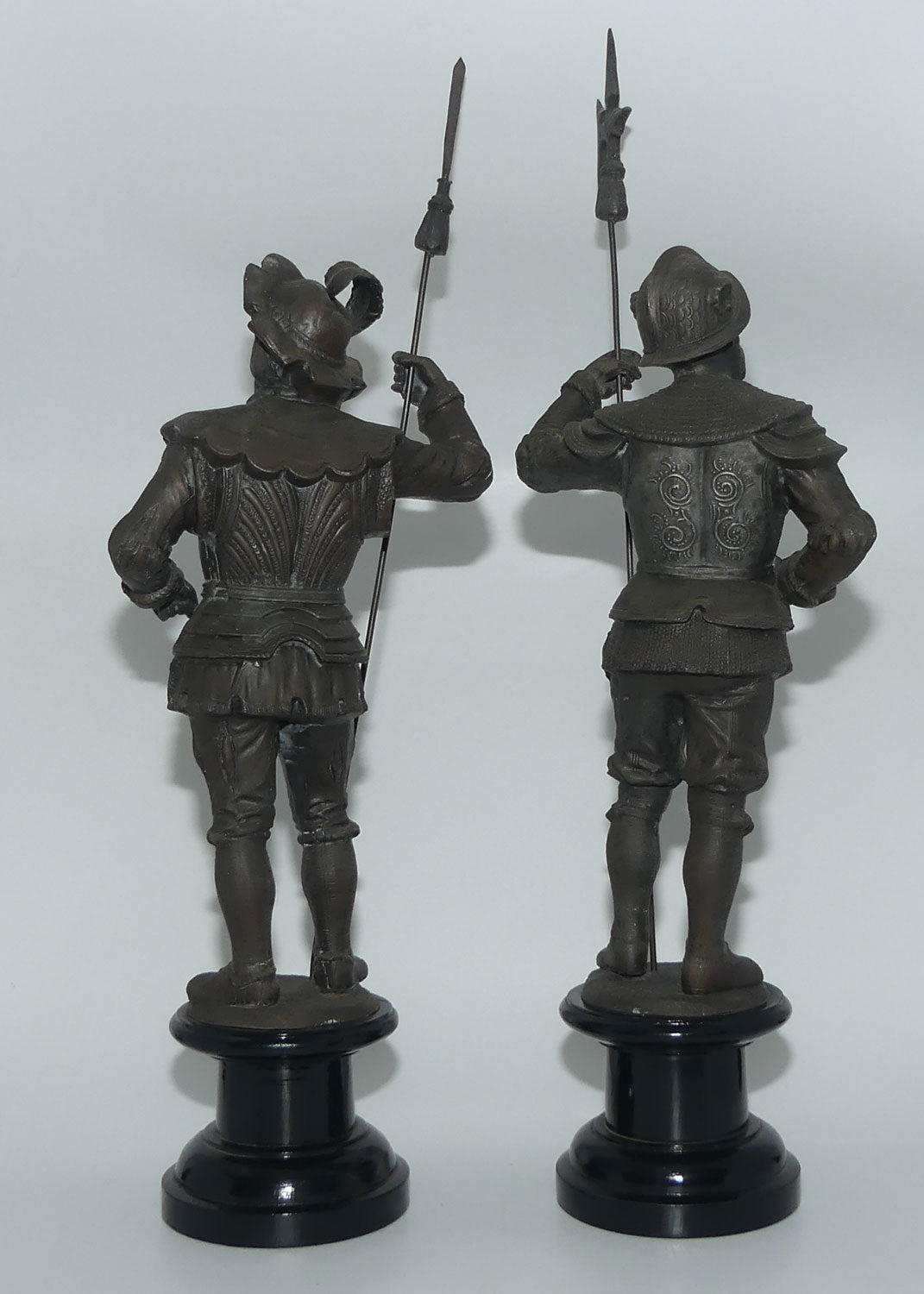 Pair late Victorian Spelter figures | The Cavaliers – Roundabout Antiques