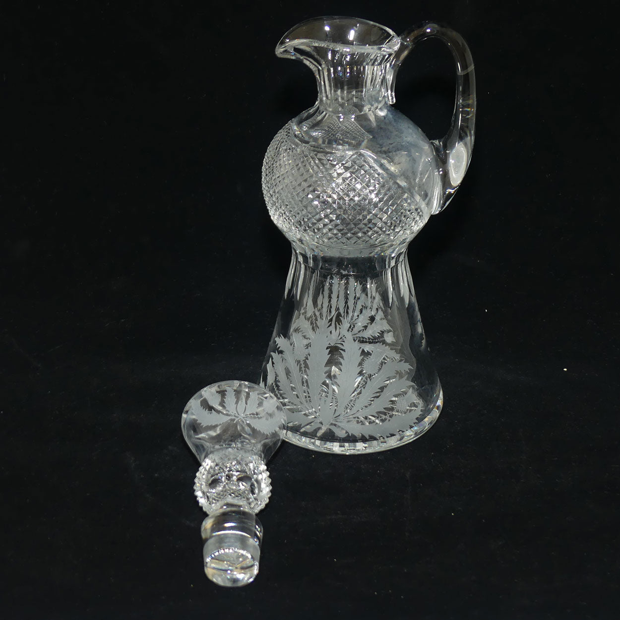 Edinburgh Crystal Thistle pattern Handled Claret decanter – Roundabout ...