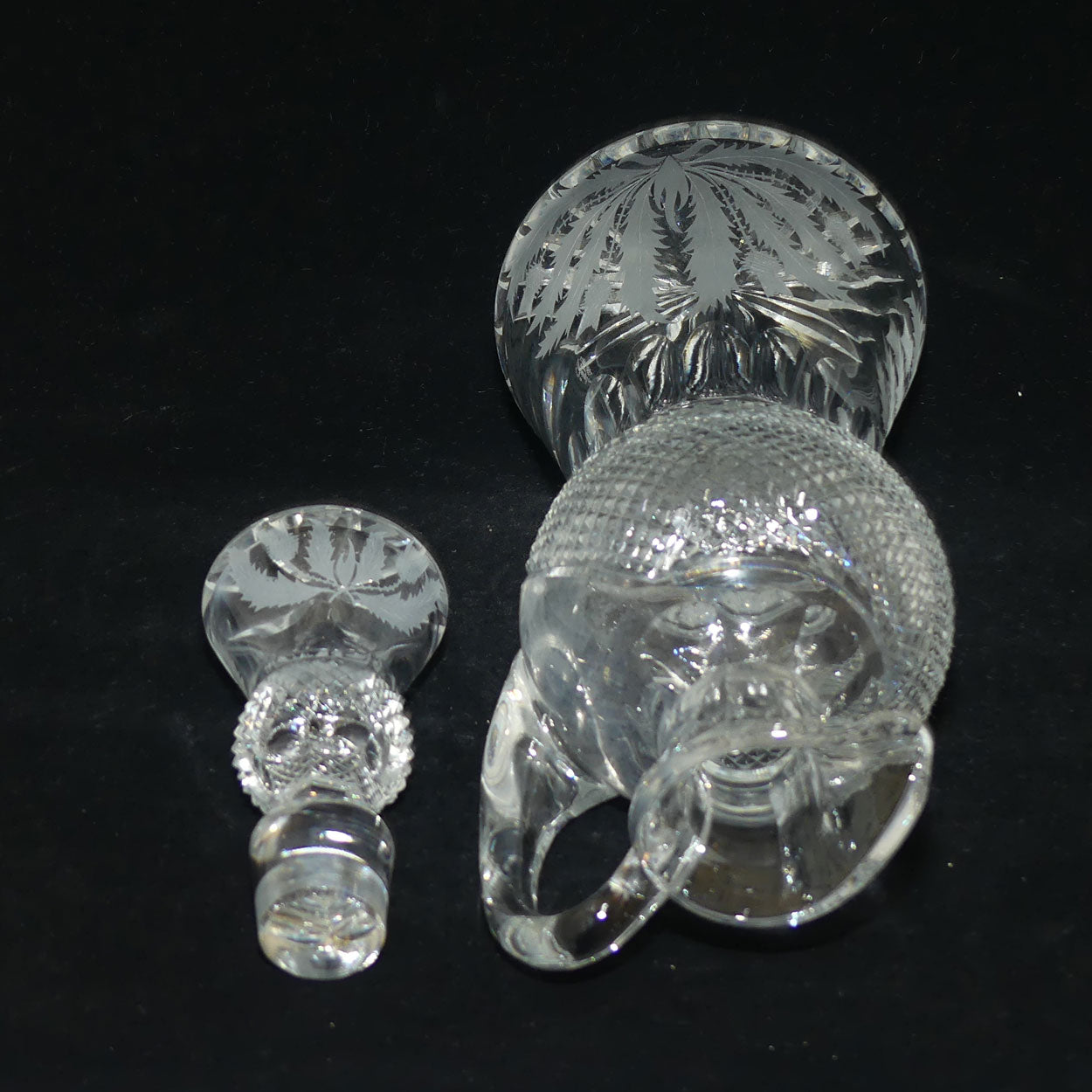 Edinburgh Crystal Thistle pattern Handled Claret decanter – Roundabout ...