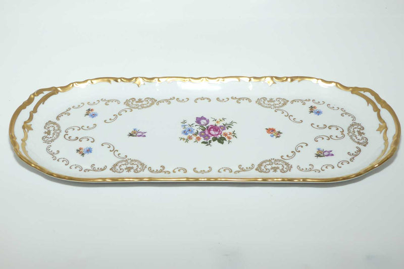 Reichenbach Germany floral and gilt oval tray | #2 – Roundabout Antiques