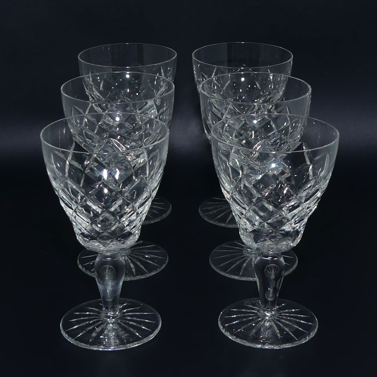 Fine quality Diamond cut Sherry glasses | Star to base | set 6 | 100ml ...