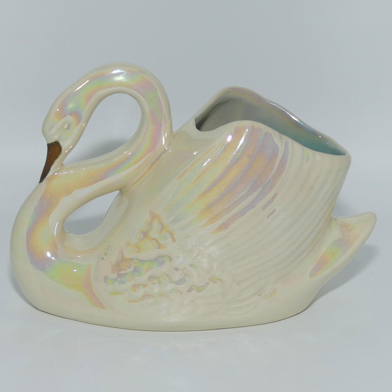 Australian Pottery | Wembley Ware Lustre Swan trough with Gold Beak ...
